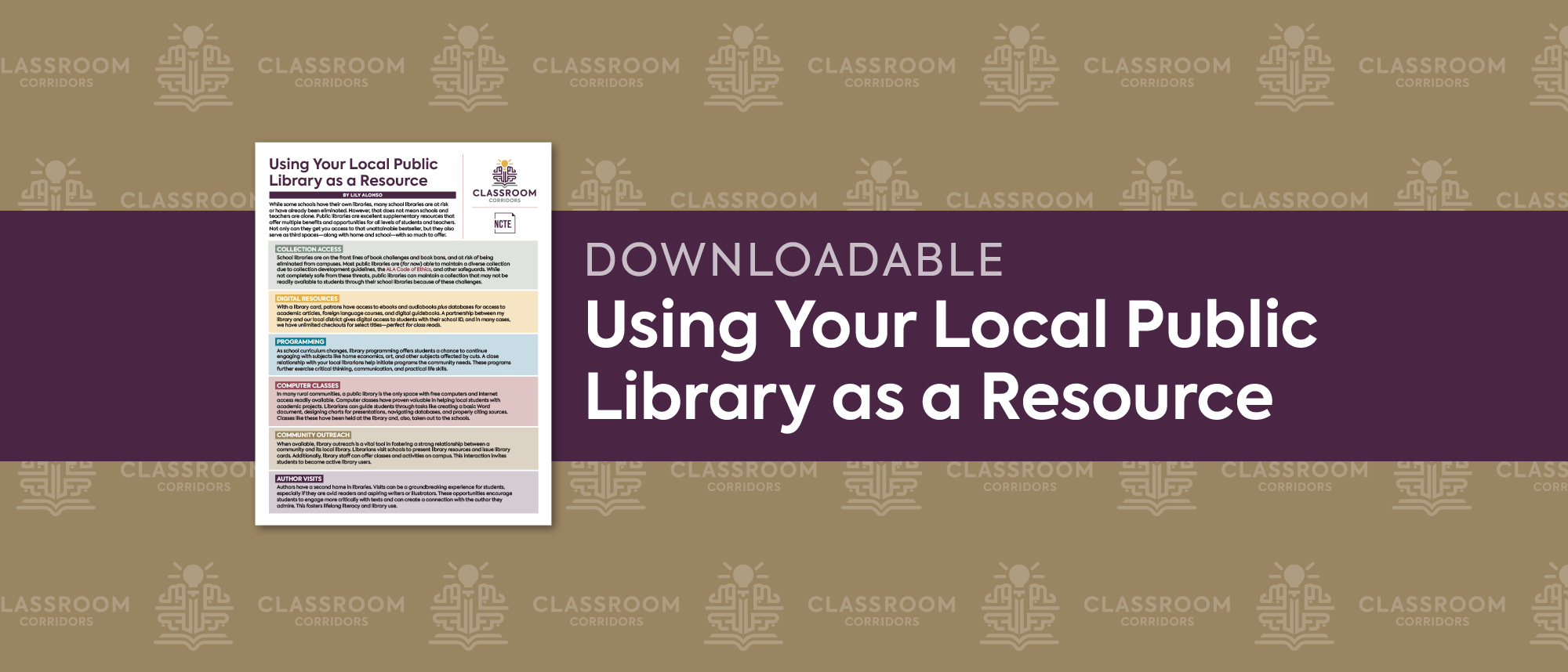 Using Your Local Public Library as a Resource - Classroom Corridors